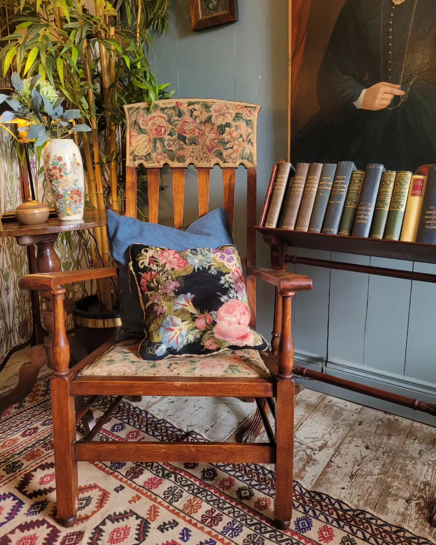 Liberty Style Armchair with Floral Upholstery – The Gaiety Antique ...
