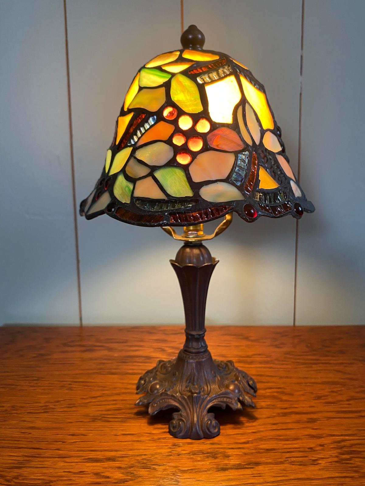 Tiffany Style Lamp with Stained Glass Shade – The Gaiety Antique ...